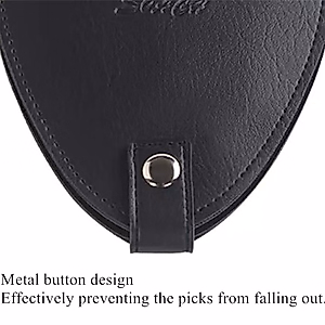 Guitar Pick Holder Case for Acoustic Electric Guitar, Variety Pack Picks Storage Pouch Box, PU Leather Guitar Plectrums Bag, Gift for Guitar Players (Case Only)