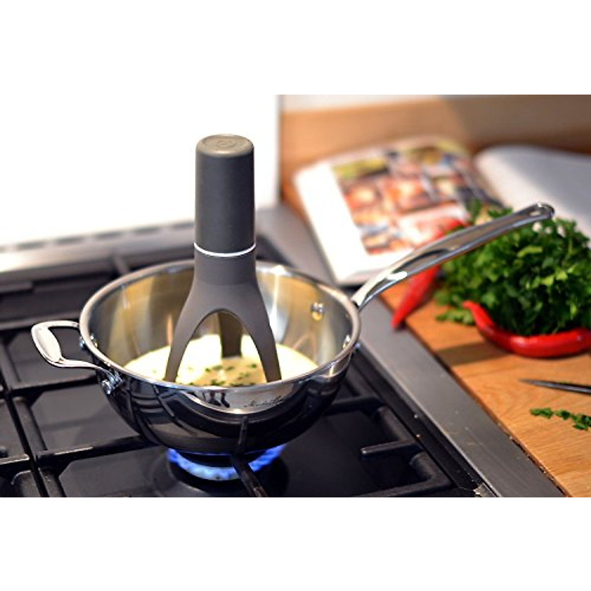 Uutensil Stirr - The Unique Automatic Pan Stirrer - Longer Nylon Legs, Grey