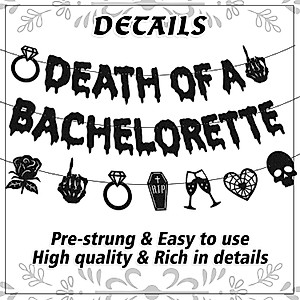 Death of a Bachelorette Banner Halloween Bachelorette Party Decoration Rip Single Life Banner Bride or Die Backdrop Hallow Death theme Bridal Shower Engagement Wedding Party Decor