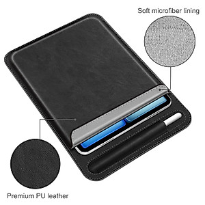 Fintie Sleeve with Pencil Holder for iPad Air 11 & Air 5/4, iPad 10th Gen / 9th Gen/Pro 11-inch, Slim Fit Vegan Leather Protective Cover Carrying Case Bag, Black