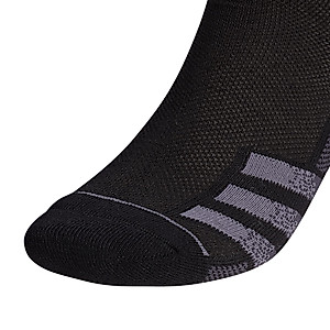 adidas Men's Superlite Stripe 3 Low Cut Socks (3-Pair), Black/Night Grey/Onix Grey, Large