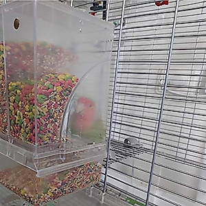 No-Mess Bird Feeder, Automatic Feeder for Parakeet Canary Cockatiel Finch