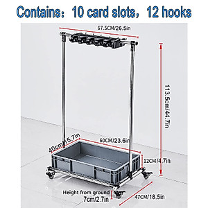 FOGLO Broom Holder,Floor-Standing Broom and Mop Rack Can Be Moved,Put Wet Mops,Cleaning Tool Cart Tower Mop Holder Umbrella Stand,for Garden Garage Schools,Hospitals,Factories,Hotels (Size : 10slots)