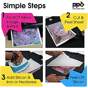 PPD Inkjet PREMIUM Iron-On Dark T Shirt Transfers Paper LTR 8.5x11" pack of 10 Sheets (PPD004-10)