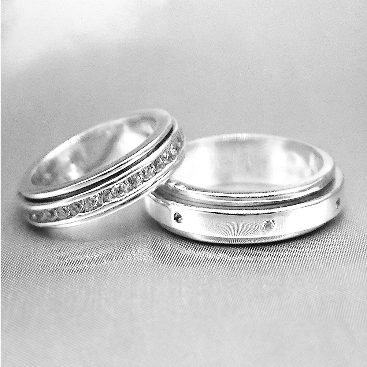 ENERGY STONE 925 Sterling Silver SUPERNOVA Meditation Spinner Ring (Style US55) (8)