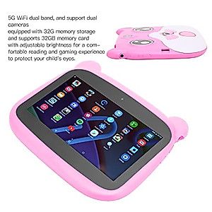 7 Inch Kids Tablet, for Android 10 Tablet 32GB MTK6592 Octa Core Tablets PC, Rear 5MP Camera, Dual Band WiFi Tableta Support Gravity Sensing, Big Battery Life (US)