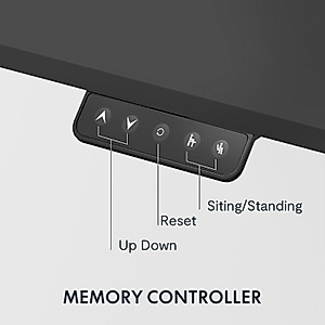 SANODESK Standing Desk Adjustable Height, 43x24 Inch Stand up Desk for Home Office Computer Desk with Memory Preset(43x24 Whole Board,Black)