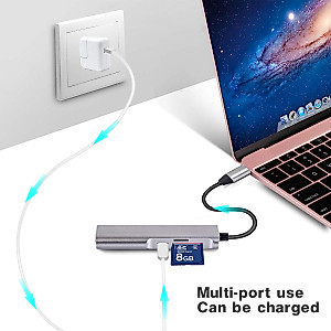 USB C Hubs Dock Transparent Adapter for Apple iPad Pro 2018, Type C Hub Dock with HDMI 4K 3 USB SD/TF Card Reader and PD Charging Ports,Compatible with Samsung DeX Galaxy/Nintendo Switch/MacBook