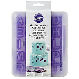 Wilton Fondant Letter and Number Stamp Set - Small Plastic Fondant Cutters Make It Easy to Press Out Shapes to Personalize Your Treats with Letters and Numbers, 42-Piece