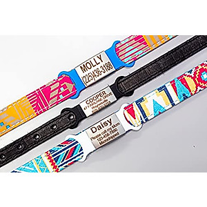 Slide On Pet Tag ID - Silent Custom Dog Tags - Name Tags Personalized - No Jingle Slide On Cat Tag ID - Engraved Collars