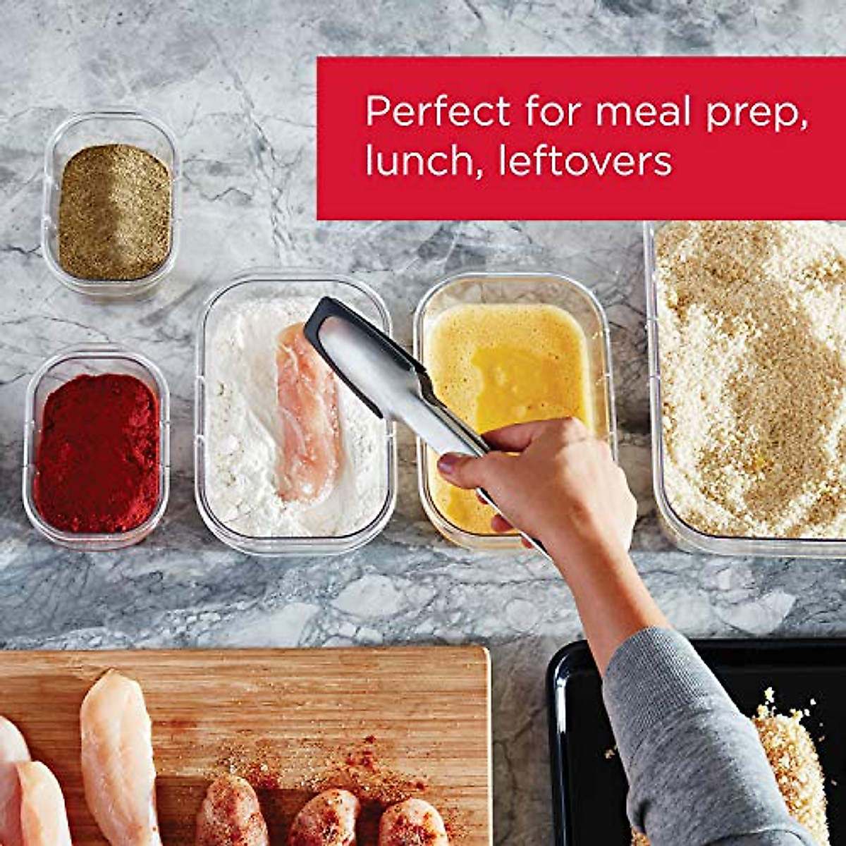 Rubbermaid Brilliance Storage Plastic Lids | BPA Free, Leak Proof Food Container, Clear, 24-Piece