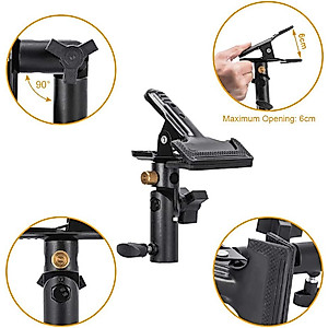 UTEBIT Photography Reflector Holder for Light Stand(2 Pack),Heavy Duty Metal Clamp Holder, Light Reflector with Stand, Photo Umbrella Clamps for Studio, Light Stand