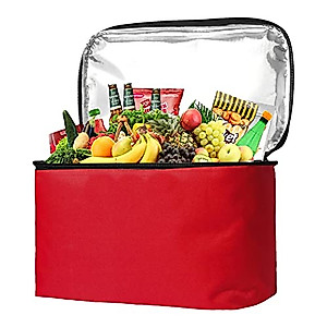 Ranley Thermal Food Bag | Insulated Grocery Bags with Zippered Top | Reusable Catering Supplies for Camping, Hot and Cool Food, Drinks, Beverage, Fruit, Vegetable