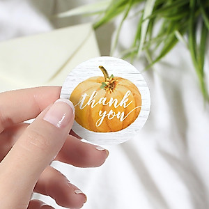 Orange Little Pumpkin Baby Shower Fall Thank You Stickers, Envelope Seals, Favor Bag Labels - 40 Count
