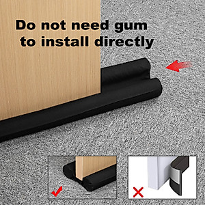Door Draft Stopper, Under Door Draft Blocker Adjustable Door Sweeps Size 32 " to 36", Reduce Noise Breeze Cold Air Draft Guard, Cover Door Gap UP to 1.5", Machine-Washable & Energy Saving