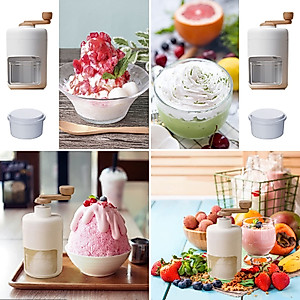 BVCED Shaved Ice Maker Snow Cone Machine Manual Slushie Machine with Sharp Blades Portable Ice Crusher and Shaved Ice Machine with Ice Cube Mold Ice Shaver Machine for Snow Cones, Frozen Cocktails