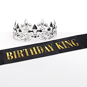 Anderson's Travis Molded King's Crown, 6 3/4 Inches, Men's Crown, Prom, Homecoming, Royalty, Metal, Tiara, Full Round Birthday Party Hats, Medieval Costume, Halloween, Wedding