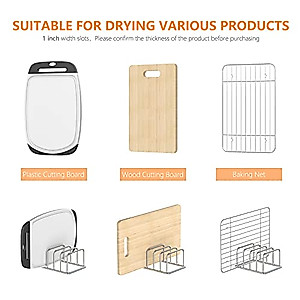 KORRTFID Cutting Board Holder Stand, Cutting Board Storage Rack, Cutting Board Organizer, 304 Stainless Steel Cutting Board Holder, Cookie Sheets Organizer (1.0 Inch Width Slots)