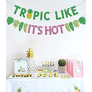 Tropic Like Its Hot Banner Tropic Like It's Hot for Hawaiian Luau Party Tropical Bachelorette Party Beach Bach Party Decorations