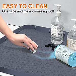 Under Sink Mat for Kitchen Silicone Waterproof Mat for 36" Cabinet, Kitchen Cabinet Liner, Under Sink Tray for Drips Leaks Spills Easy to Clean