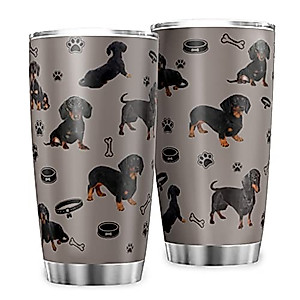 WmhrYpzhL Dachshund Travel Mug Dog Coffee Cup Stainless Steel Insulation Tumbler with Lid For Home Office School Outdoor Gifts Dachshund