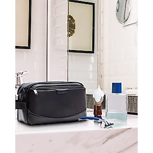 BAGSMART Toiletry Bag for Men, Large Travel Toiletry Organizer, Dopp Kit Water-resistant Shaving Bag for Toiletries Accessories - Black