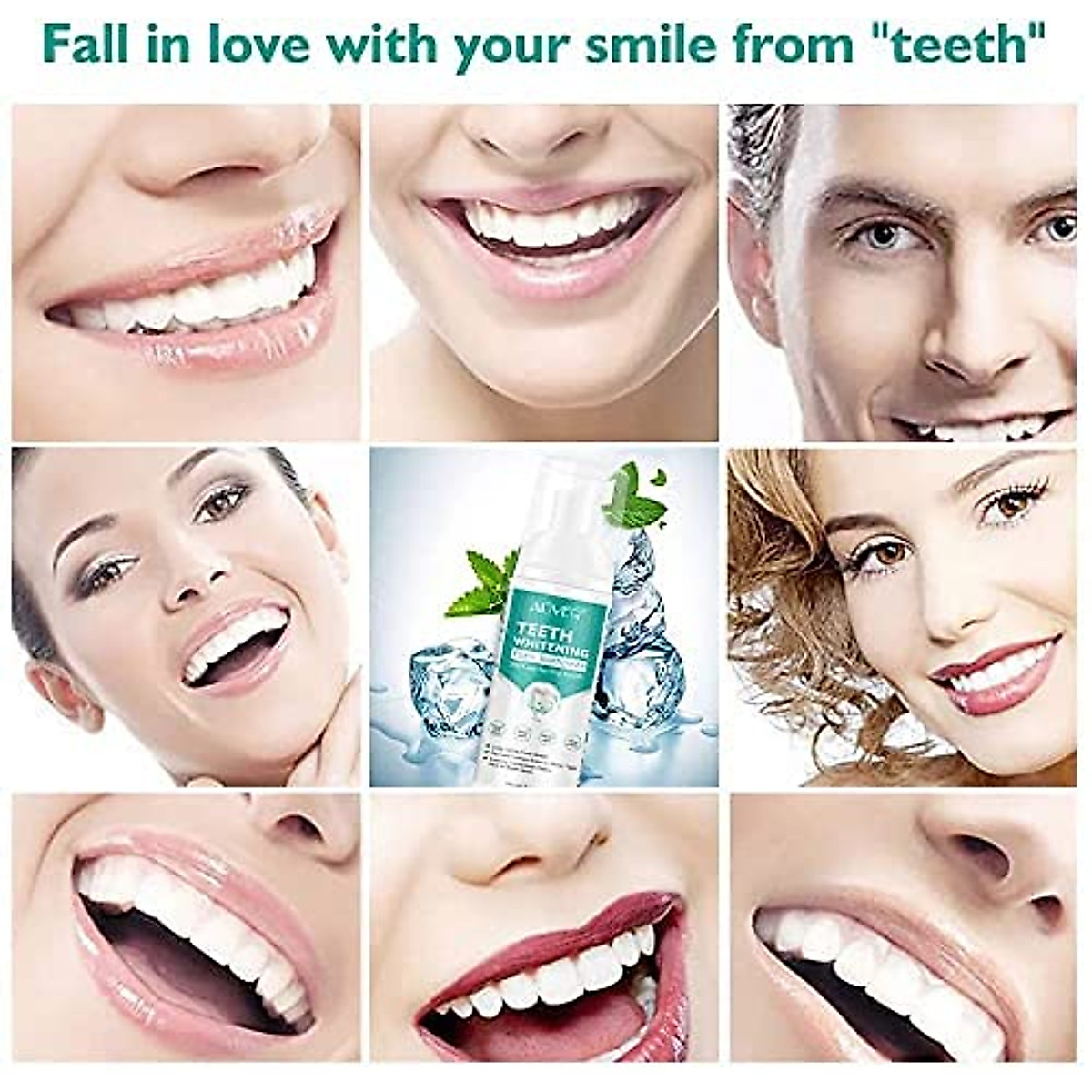 2PCS Toothpaste Whitening Foam, 60ml Baking Soda Toothpaste, Ultra-fine Mousse Foam, Snow Teeth foaming Whitening, Travel Friendly, Easy to Use