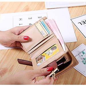 YaJaMa Women's Leaf Short Bifold Wallet Leather Credit Card Holder Case Clutch (Short Black)