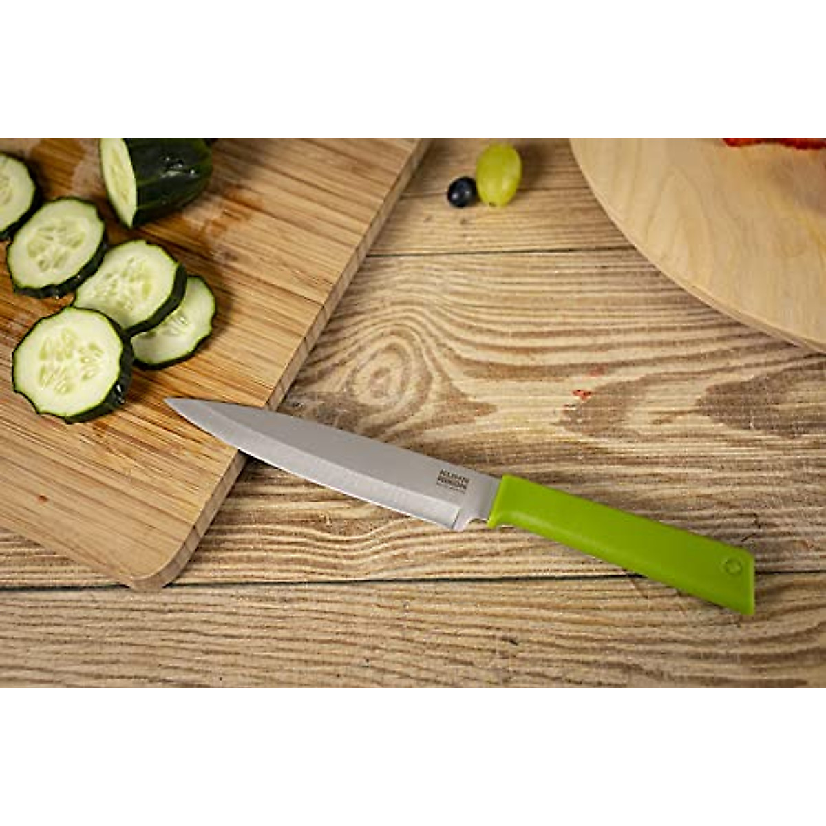 KUHN RIKON Colori+ Classic 2-Piece Paring Knife and Utility Knife Set with Safety Sheaths, Green