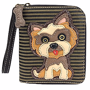 Chala Yorkshire Terrier Zip-Around Wristlet Wallet - Dog Mom Gift Yorkie