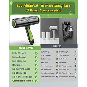 Neoflavie Pet Hair Remover Reusable Cat and Dog Hair Remover for Couch, Carpet - Upgraded Portable Lint Remover & Efficient Animal Fur Removal Tool.