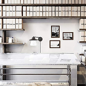 Globe Electric 51543 Nate 1-Light Plug-in or Hardwire Swing Arm Wall Sconce, Oil Rubbed Bronze, Clear Glass Shade, 6ft Black Fabric Covered Cord, Inline On/Off Rocker Switch