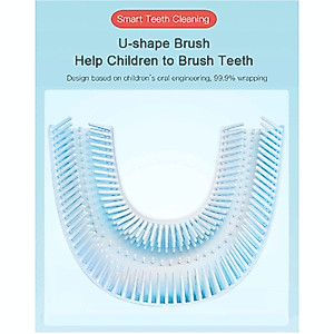 Simayixx Toothbrush Oral CareKids U Shaped Toothbrush with Silicone Brush Head Whitening Massage Toothbrush Whole Mouth Toothbrush with Handle for Kids 1-12 Years Old(A)