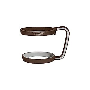 Tervis Handle Made in USA Double Walled Insulated Plastic Tumbler Travel Cup Keeps Drinks Cold & Hot, Fits 24oz Tumbler, Brown