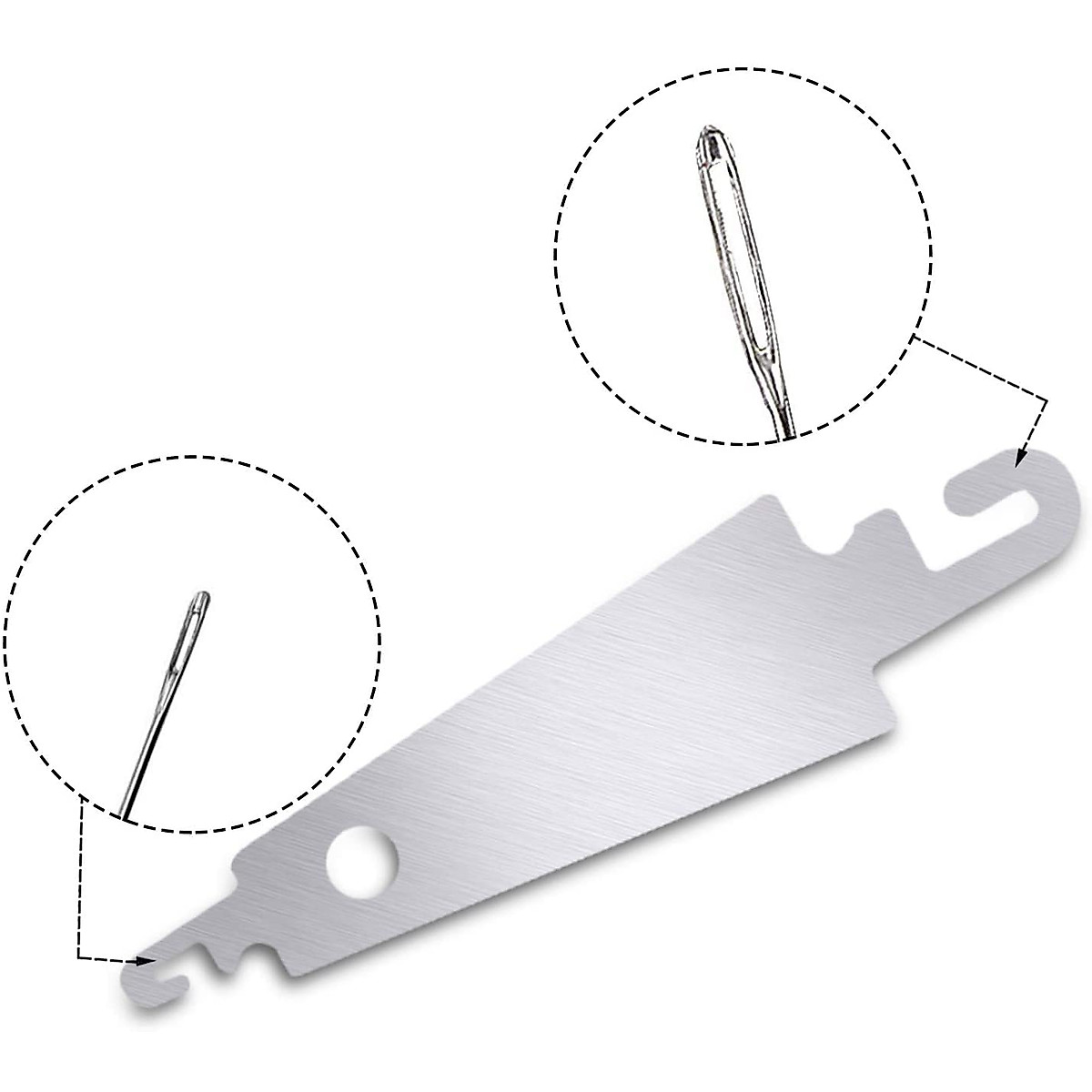 60pcs Stainless Steel Needle Threader Embroidery Cross Stitch Needle-Threading Sewing Needlework DIY Tool for Large Eye Needles