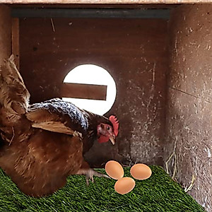 MUYG Washable Chicken Nesting Pads Artificial Grass Rug Carpet Cuttable Chickens Nest Box Bedding Liners for Hen Coop Egg Duck Reed Chicken Goose(4 PCS)