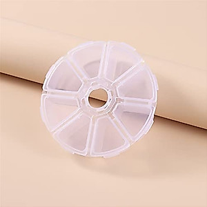 8 Compartments Jewelry Dividers Box Plastic Clear Round Storage Box Earring Bead Case Storage Container for Beads, Nail Art, Crafts