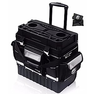 MARUTAI 18'' Rolling Tool Bag with Wheels, Tool Bags Organizer, with Telescopic Handle and Waterproof Cover, 330lbs Load Rated, Storage Manager Toolbox for Camping, Construction Sites