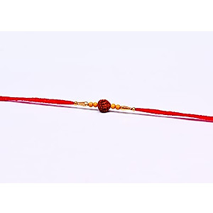 AVN Group Set of 2 Rudraksh Rakhi for Brother Multicolour Stone/Beads | Handmade Raksha Bandha Gift, 12 x 0.5 x 0.5 inches