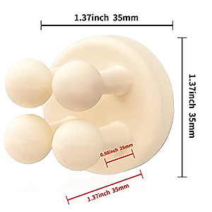 HuJiao-Zi 4 Pieces Silicone Hooks, Reusable Seamless Utility Hook, Towel Key Hooks Self Adhesive Holders for Hanging Kitchen Bathroom Home Office(White)