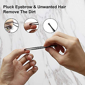 CosySun Nail Clipper Set for Men Women Stainless Steel Nail Cutter Travel Pedicure Kit Fingernail Clipper Nail File Sharp Tweezers Manicure Scissors with Portable Leather Case Set of 4(Gray)