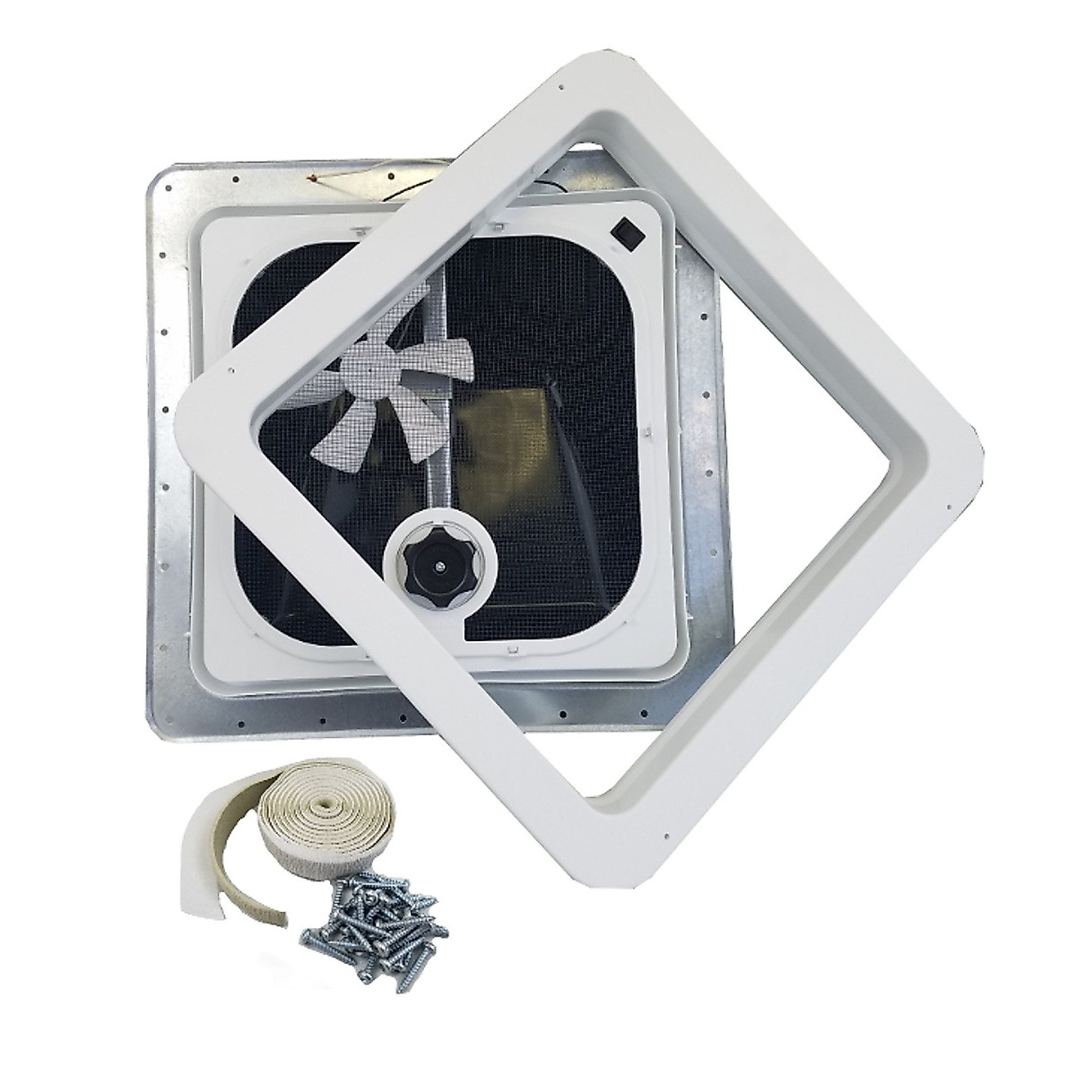 Ventline RV Roof Vent Smoke w/ 12 Volt Fan, Putty & Screws