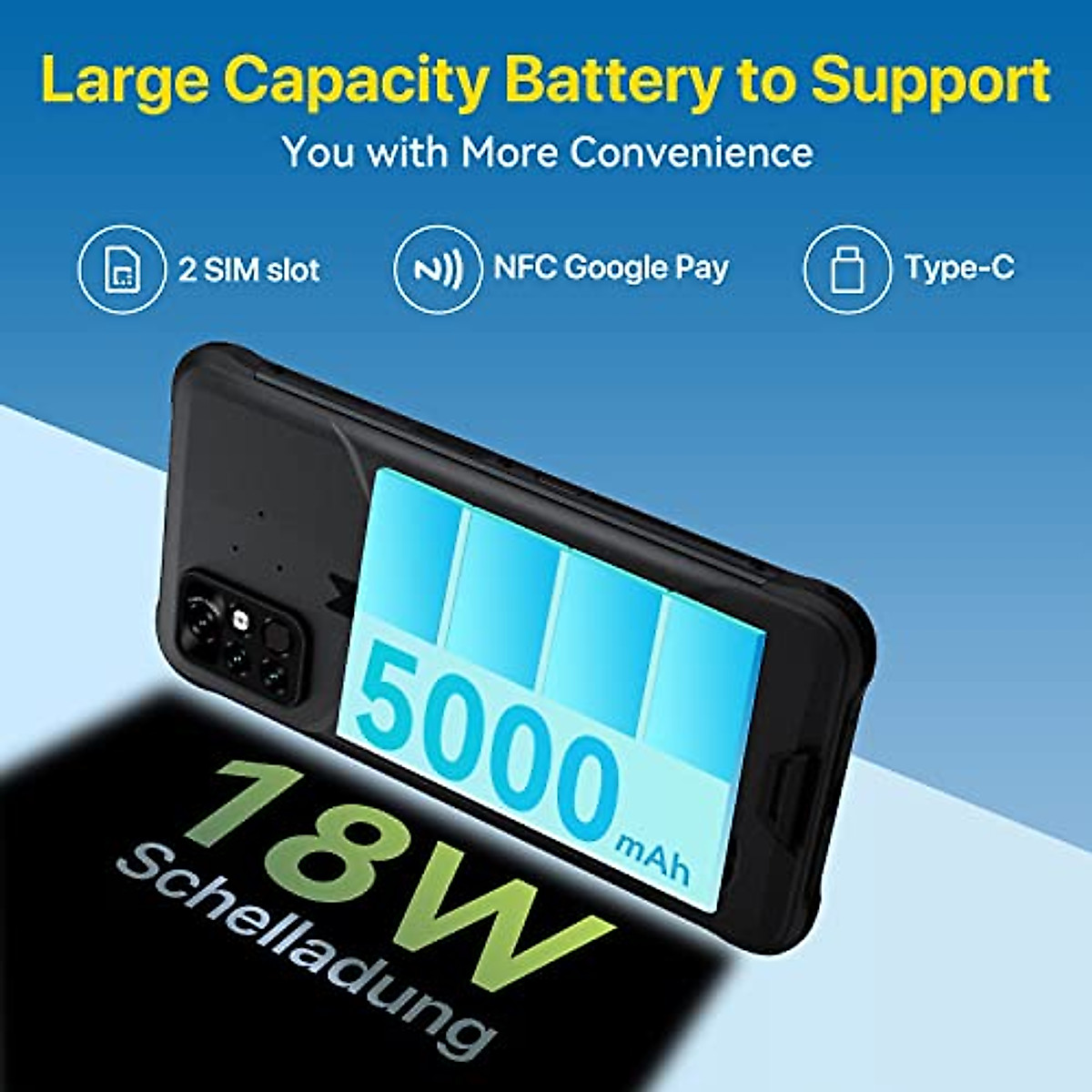 UMIDIGI Bison PRO Rugged Unlocked Smartphones,4GB+128GB Android 11 IP68/IP69K Waterproof Shockproof Phone Helio G80 48MP Camera 6.3" FHD+ 5000mAh Fast Charge Global Version NFC Rugged Smartphone