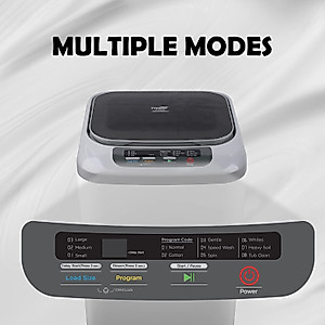 Frestec Portable Washing Machine, 0.84 Cu.Ft. Full-Automatic Small Washer, 2 in 1 Compact Laundry Washer, 8 Wash Cycles 3 Water Level Selections, Perfect for Apartment, Home, Dorm