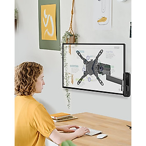 MOUNTUP Monitor Wall Mount for 17-35 Inch Computer Screen, Gas Spring Single Monitor Arm with VESA Extension Kit for VESA 75x75, 100x100, 100x200, 200x100, 200x200, Support 4.4-26.5lbs Display, Black