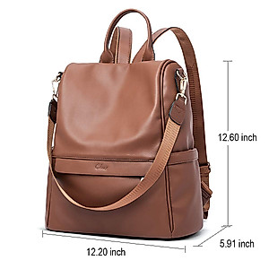 CLUCI Womens Backpack Purse Fashion Leather Ladies Travel Large Designer Convertible Shoulder Bags Pure Brown
