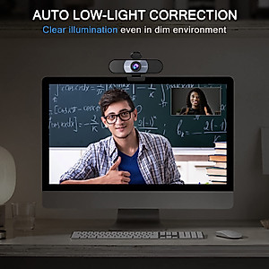 1080P HD Webcam, EMEET Streaming Webcam with 4 De-Noise Mics, Smart AI Focus & Low-light Correction, Adjustable FOV, w/Privacy Cover, Plug&Play USB-C Webcam for YouTube, Gaming Twitch, PC/Mac-Jupiter.