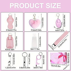 Safety Keychains for Women, Wristlet Strap Keychain Set with Personal Alarm,9 PCS Self Protection Keychain Accessories Kit