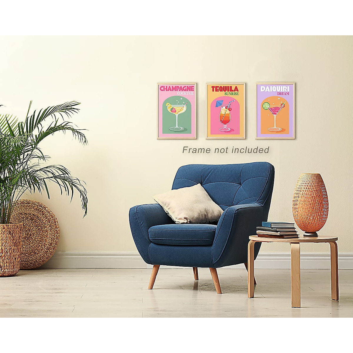 XINTANG Retro Cocktail Poster Canvas Wall Art Funny Alcoho Wine Glass Print Paintings Cute Preppy Posters Aesthetic Room Wall Decor Pictures for Bar Party Dorm Kitchen Set of 6 8x10in Unframed