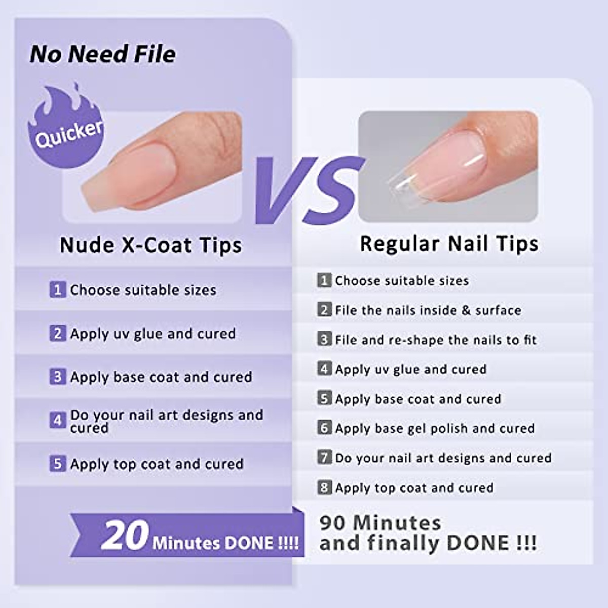 Short Nail Tips Coffin Nails - BTArtbox Press on Nails 2 in 1 Neutral X-coat Tips Pre-applied Tip Primer, Pre Colored Ultra Fit Fake Nails False Nail Extensions 150Pcs 15Sizes